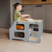Foldable Kitchen Tower With a Slide – Duck Woodworks